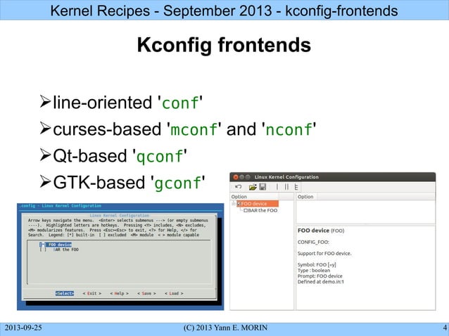 Kernel Recipes 2013 - kconfig-frontends, a packaging of the kconfig ...