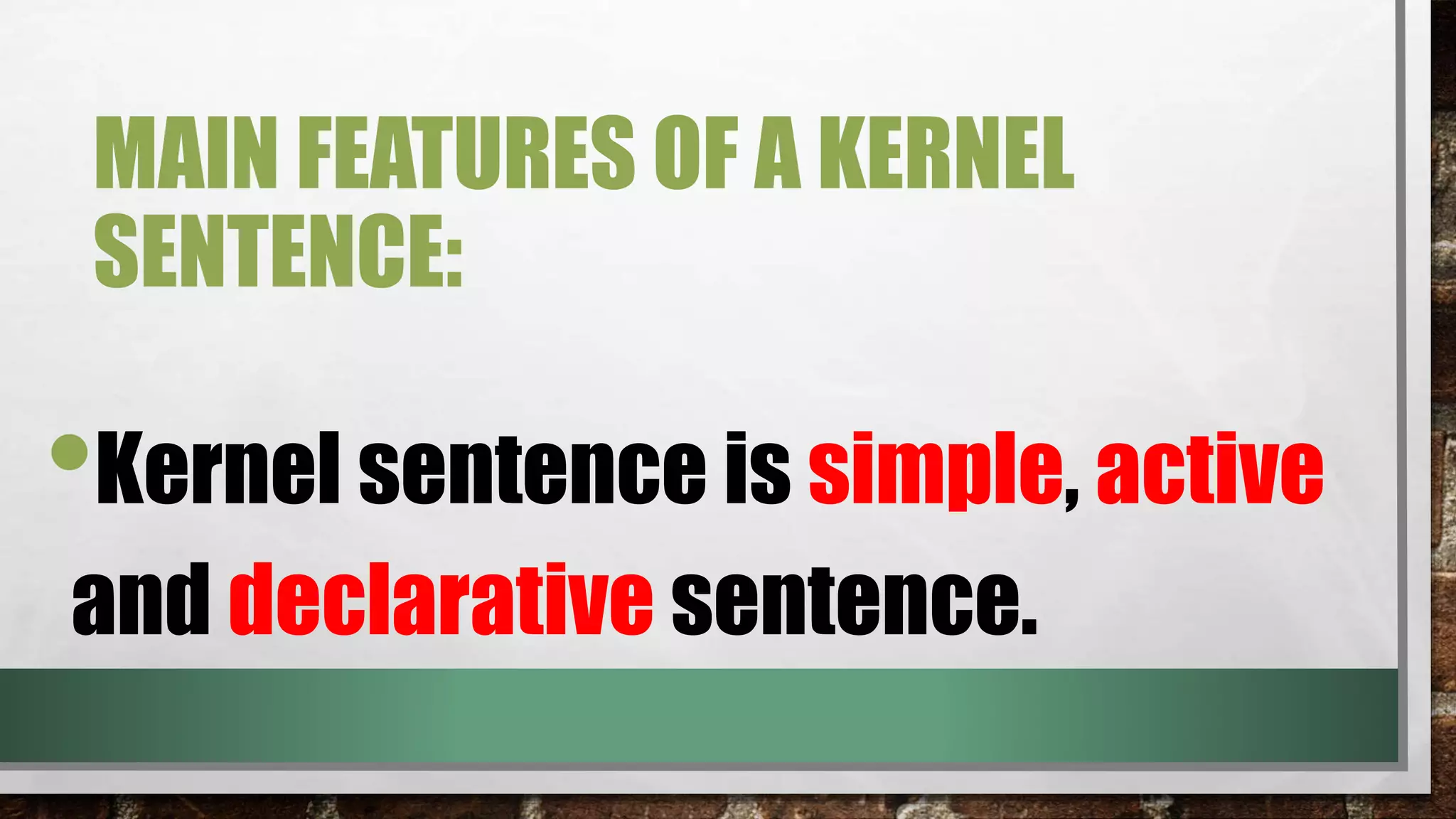 Kernel sentence | PPTX