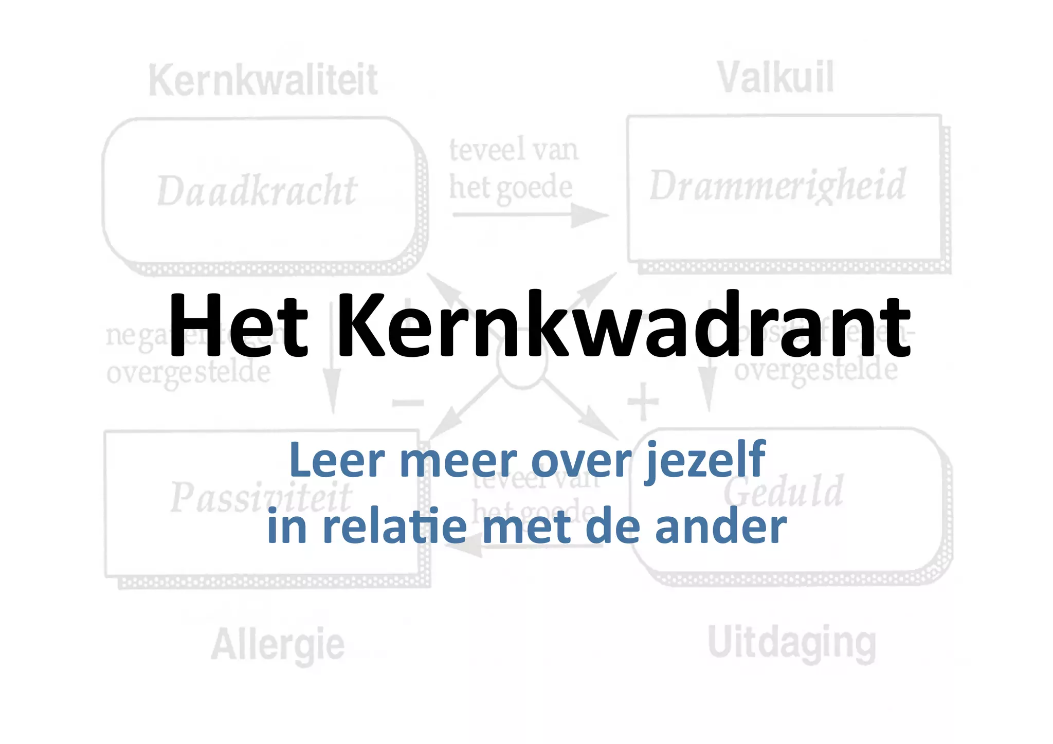 Kernkwadrant van Ofman: Inleiding in het vinden van je kwaliteit, valkuil, allergie en uitdaging ...