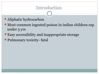 Kerosene poisoning -evidence based management | PPT