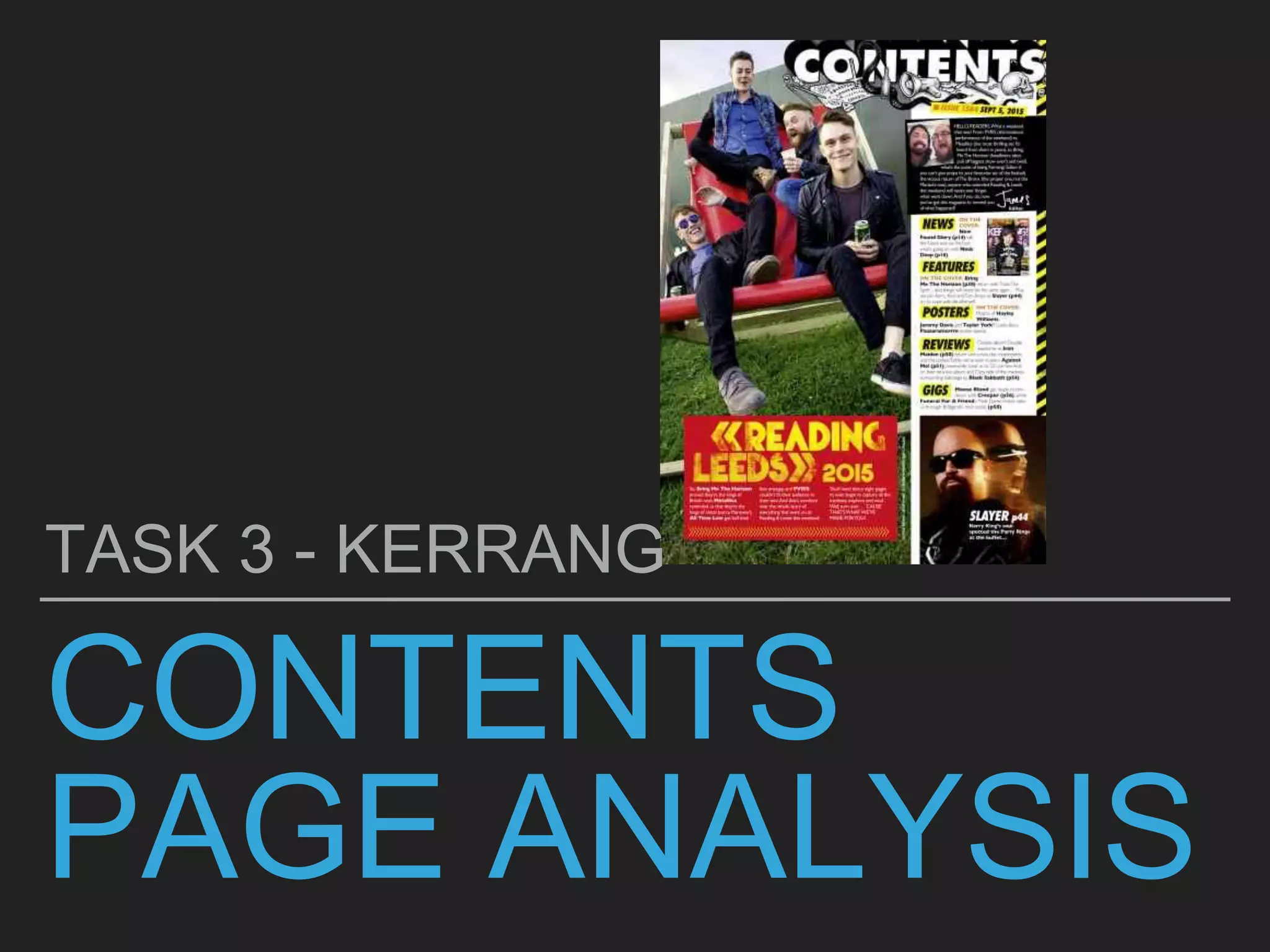 KERRANG! - Contents Page | PPTX