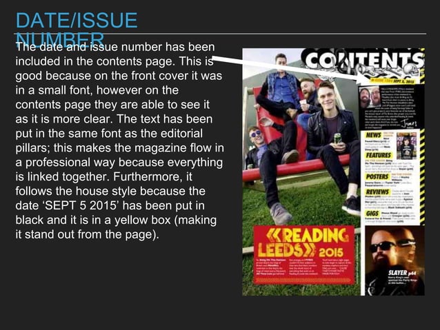 KERRANG! - Contents Page | PPTX | Desktop Publishing | Computer ...