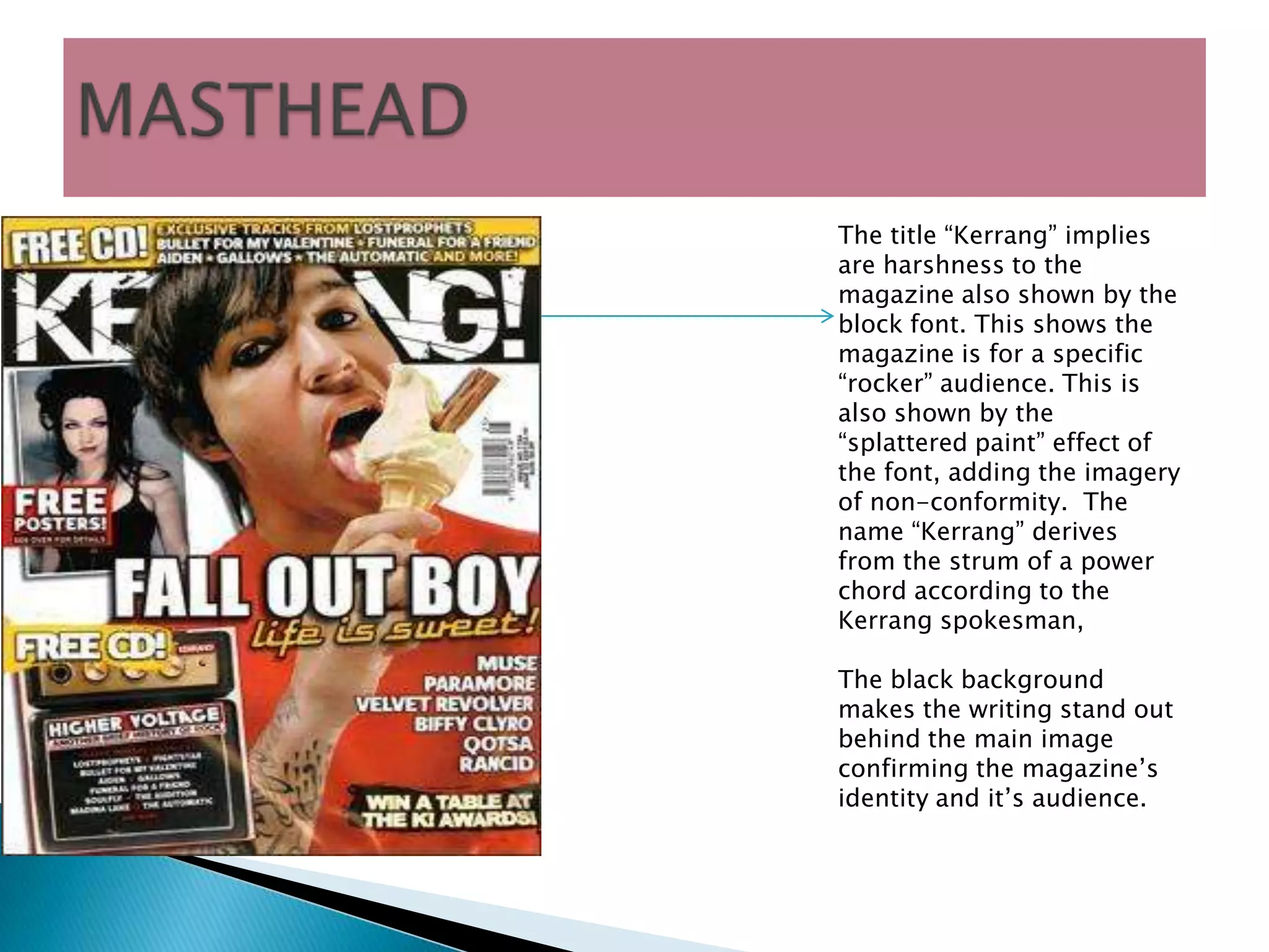 Kerrang! magazine cover analysis | PPTX