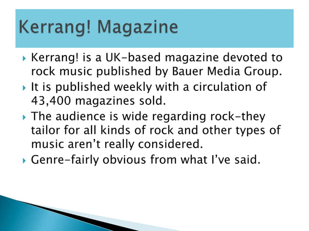 Kerrang! magazine cover analysis | PPT
