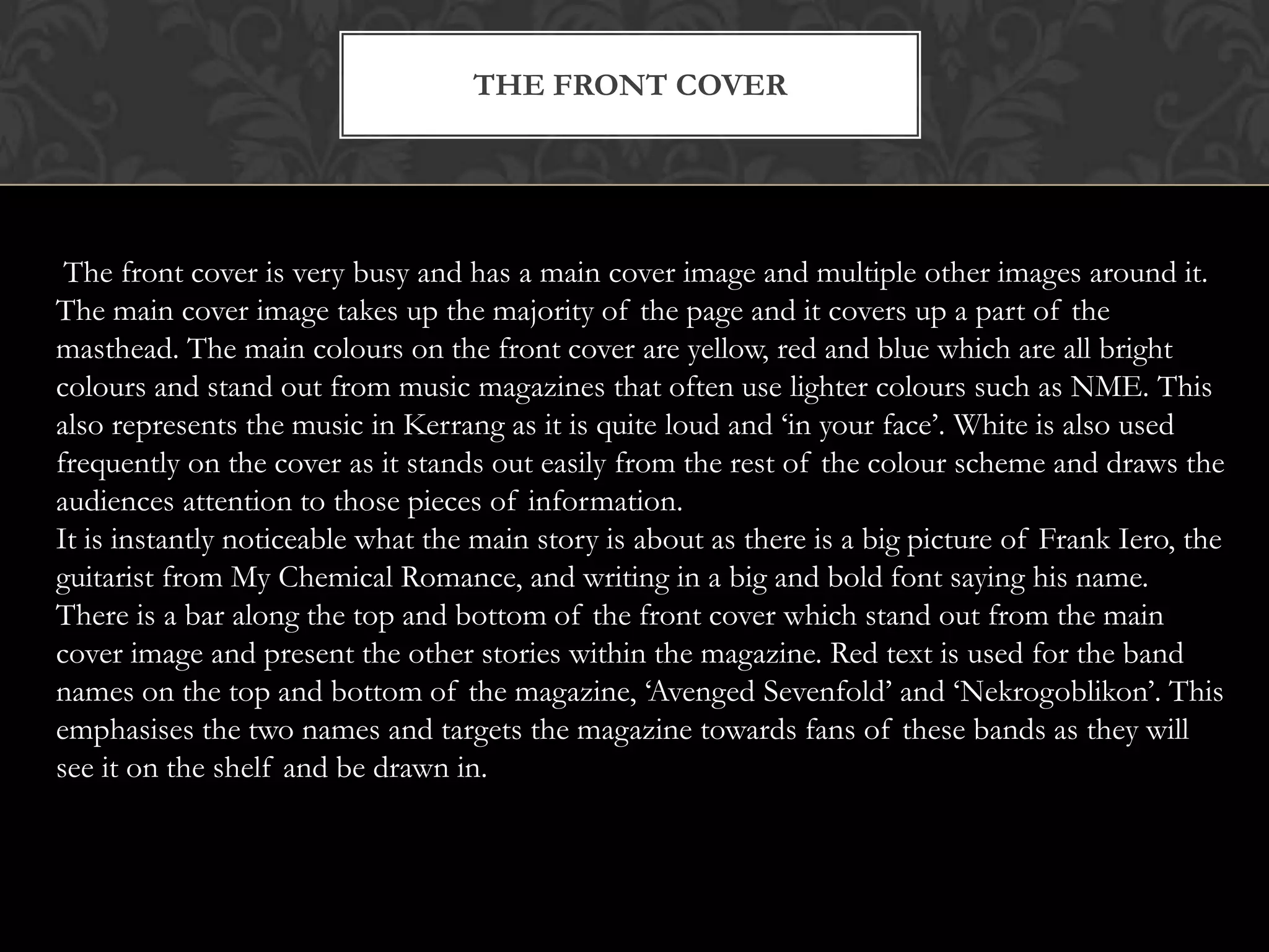 Kerrang Magazine Front Cover Analysis | PPTX | Adult Contemporary Music ...