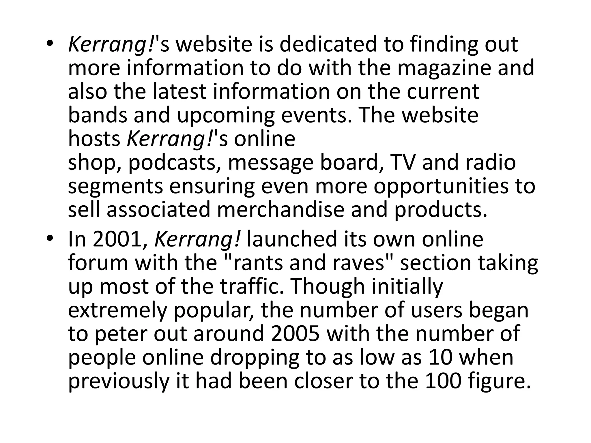 Kerrang! magazine ppt | PPTX