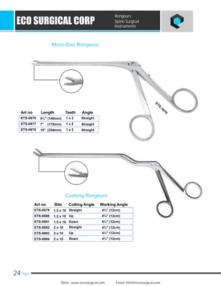 Kerrisons Rongeurs and Spine Surgery Instruments Catalogue | PDF