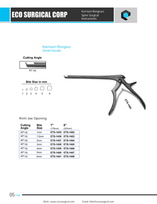 Kerrisons Rongeurs and Spine Surgery Instruments Catalogue | PDF