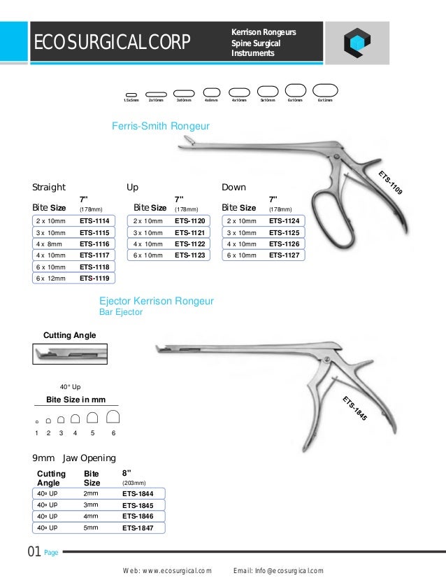 Spine Surgery Instruments Catalog