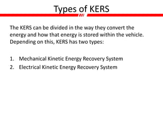 KInetic Energy Recovery System (KERS) | PPTX