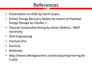 KInetic Energy Recovery System (KERS) | PPTX