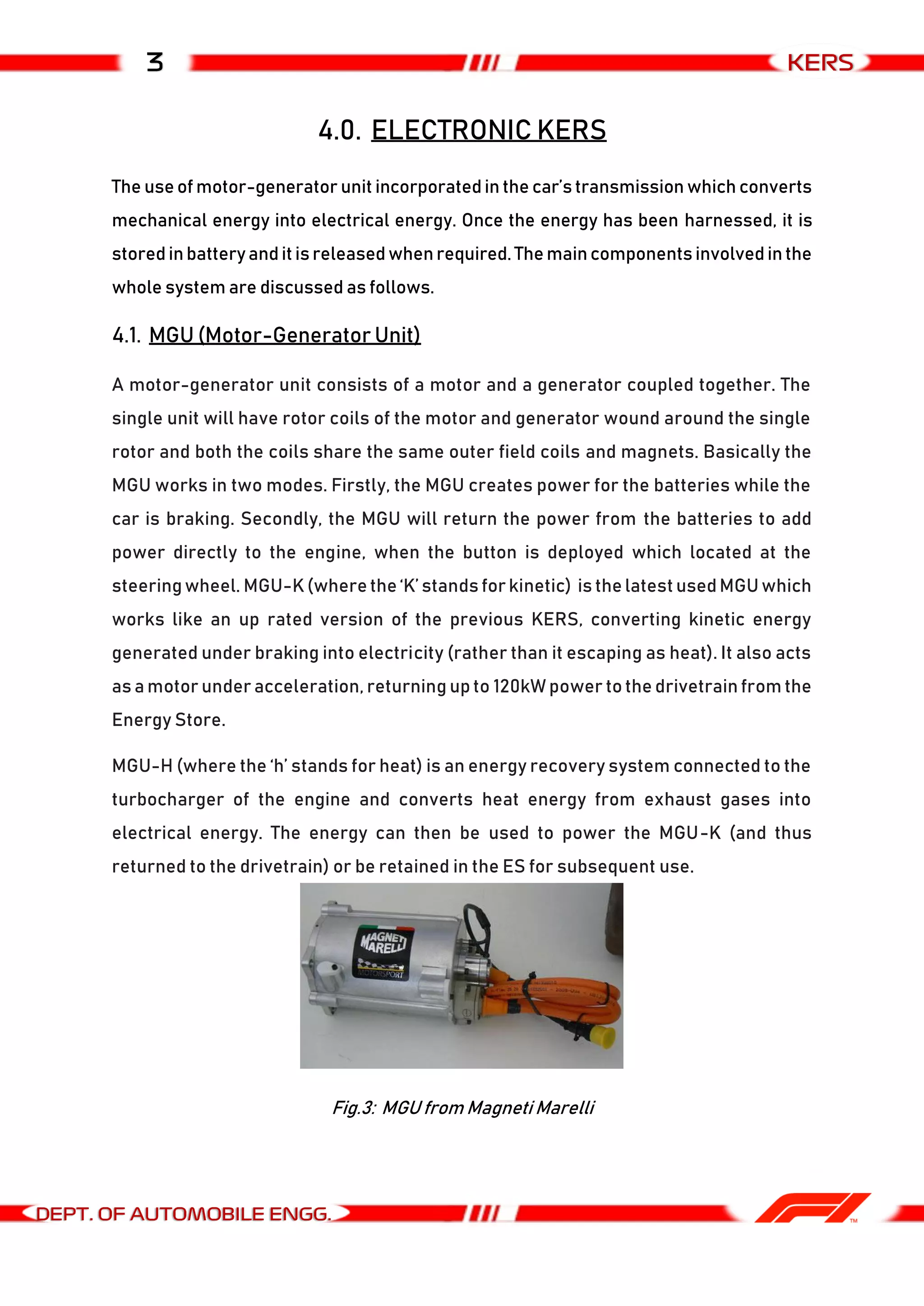 KERS ( Kinetic Energy Recovery system) | PDF