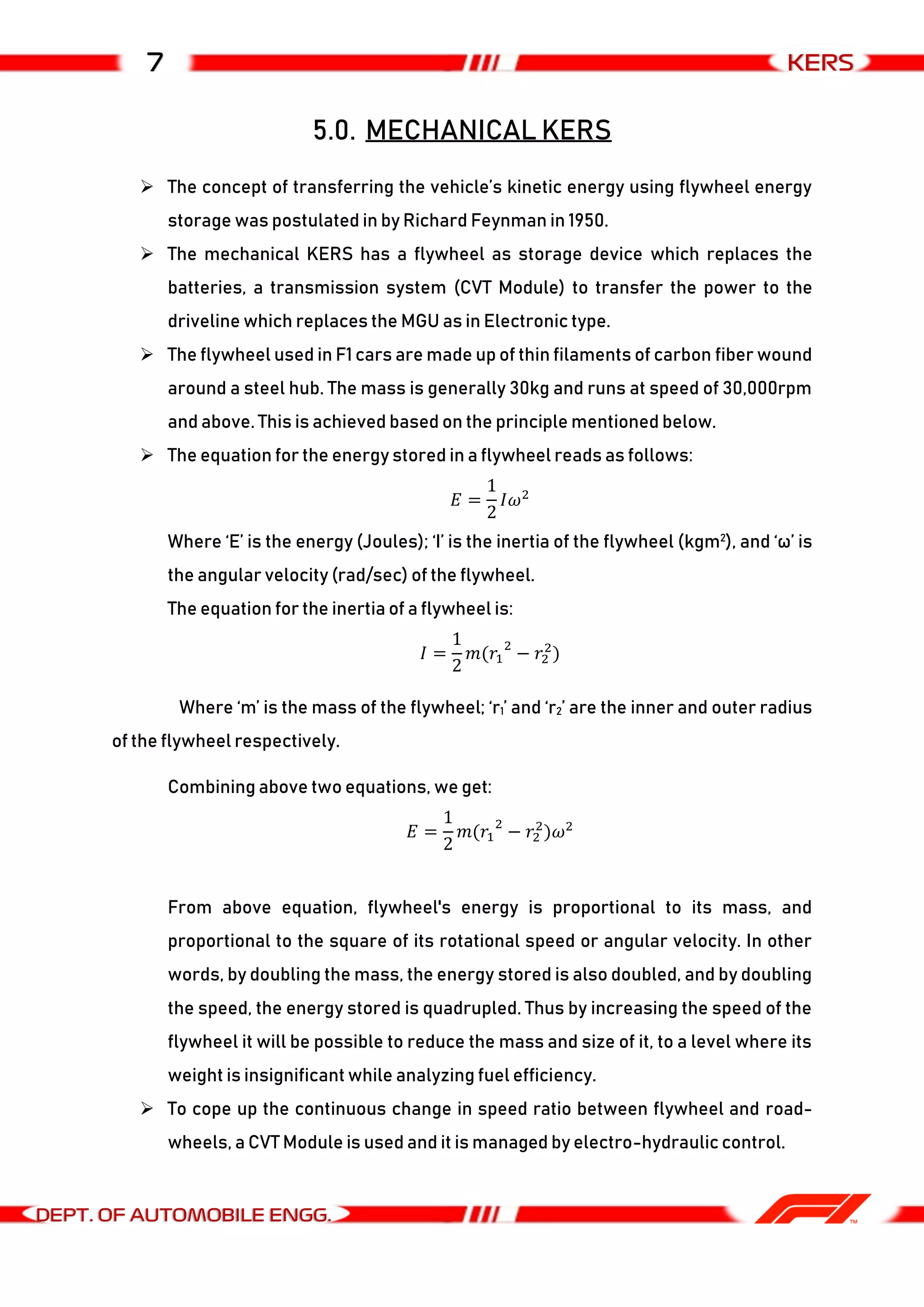 KERS ( Kinetic Energy Recovery system) | PDF