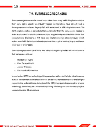 KERS ( Kinetic Energy Recovery system) | PDF
