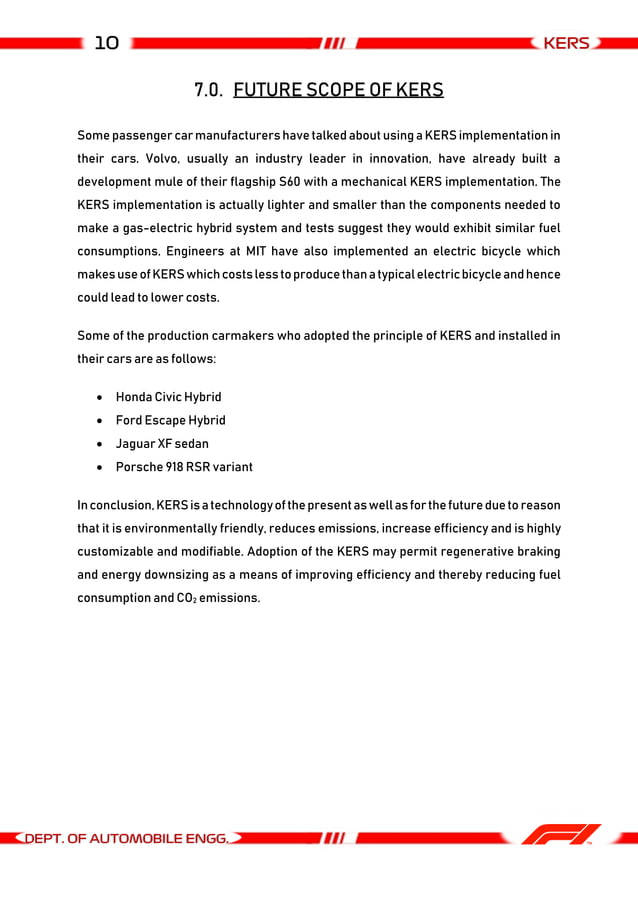 KERS ( Kinetic Energy Recovery system) | PDF | Auto Racing | Sports