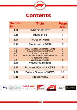 KERS ( Kinetic Energy Recovery system) | PDF