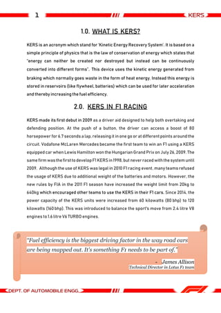 KERS ( Kinetic Energy Recovery system) | PDF