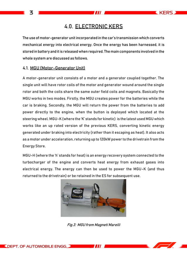 KERS ( Kinetic Energy Recovery system) | PDF | Auto Racing | Sports