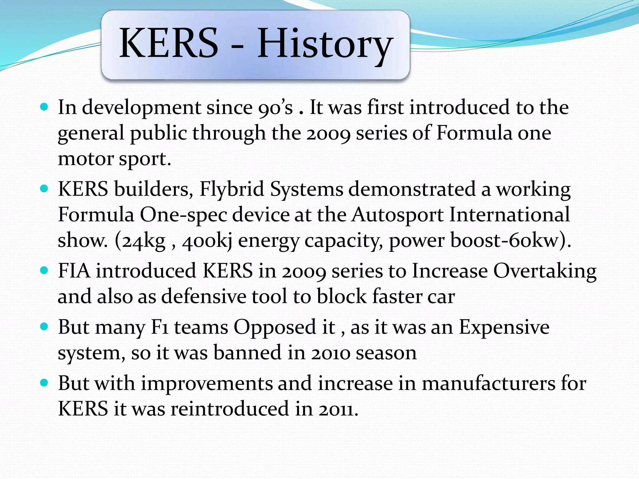 Kinetic energy recovery system ppt | PPTX