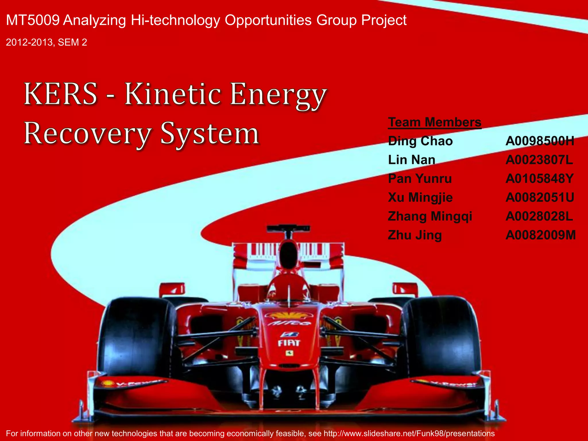 Kinetic Energy Recovery Systems | PPT
