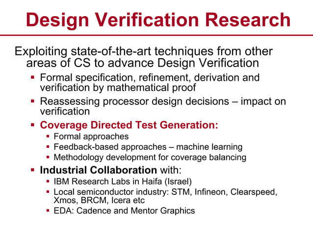 Design Verification Research and Teaching | PPT