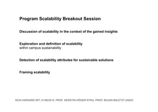 Kerstin Höger Role Of Scalability Within Campus Sustainability Pdf