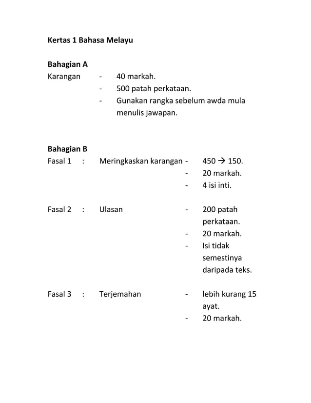 Kertas 1 Bahasa Melayu | PDF