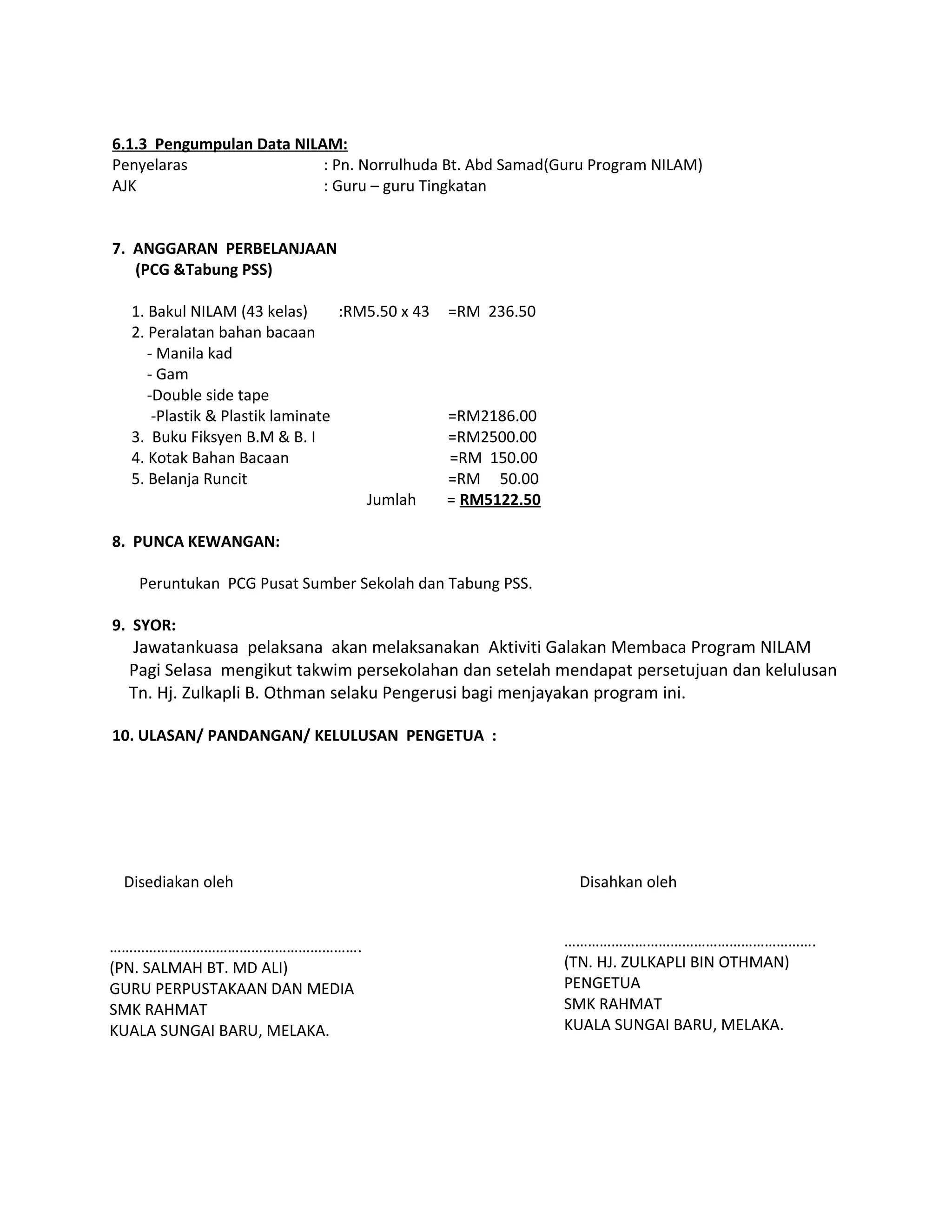 Kertas kerja-program-nilam-pagi | DOC