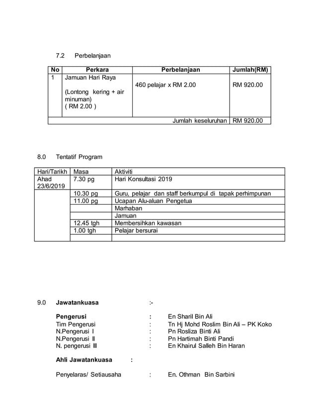 Kertas kerja-program jamuan raya 2019 | DOC