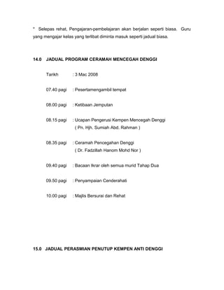 Kertas kerja minggu anti denggi | DOC