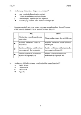 CONTOH SOALAN OBJEKTIF AKHIR TAHUN T4 PERNIAGAAN | DOCX