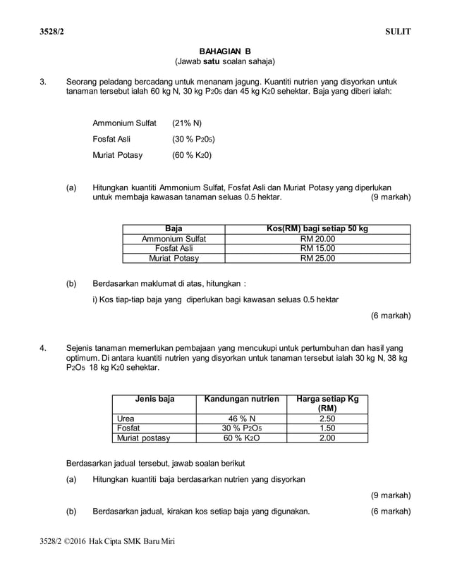Kertas 2 SAINS PERTANIAN TINGKATAN 4 | DOCX