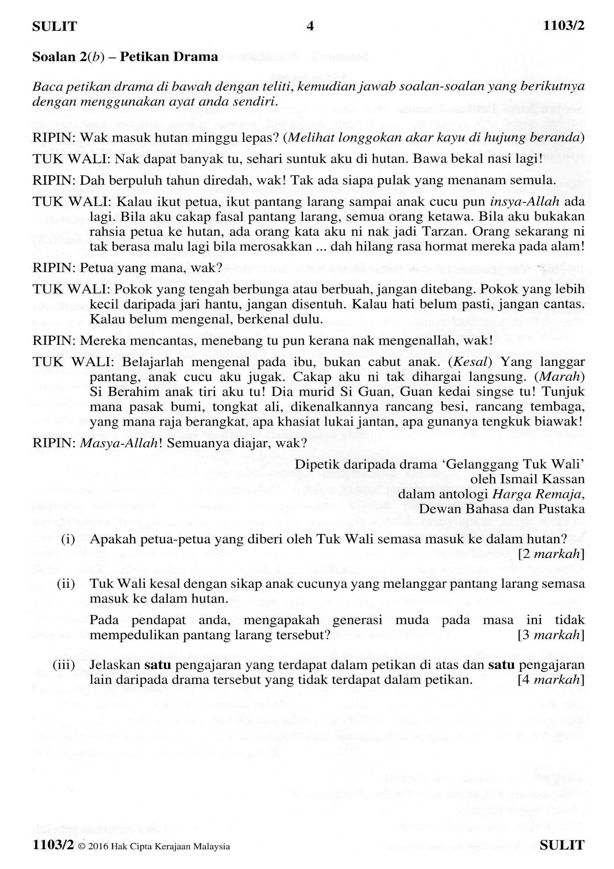 Contoh soalan peperiksaan Bahasa Melayu SPM kertas 2 | PDF