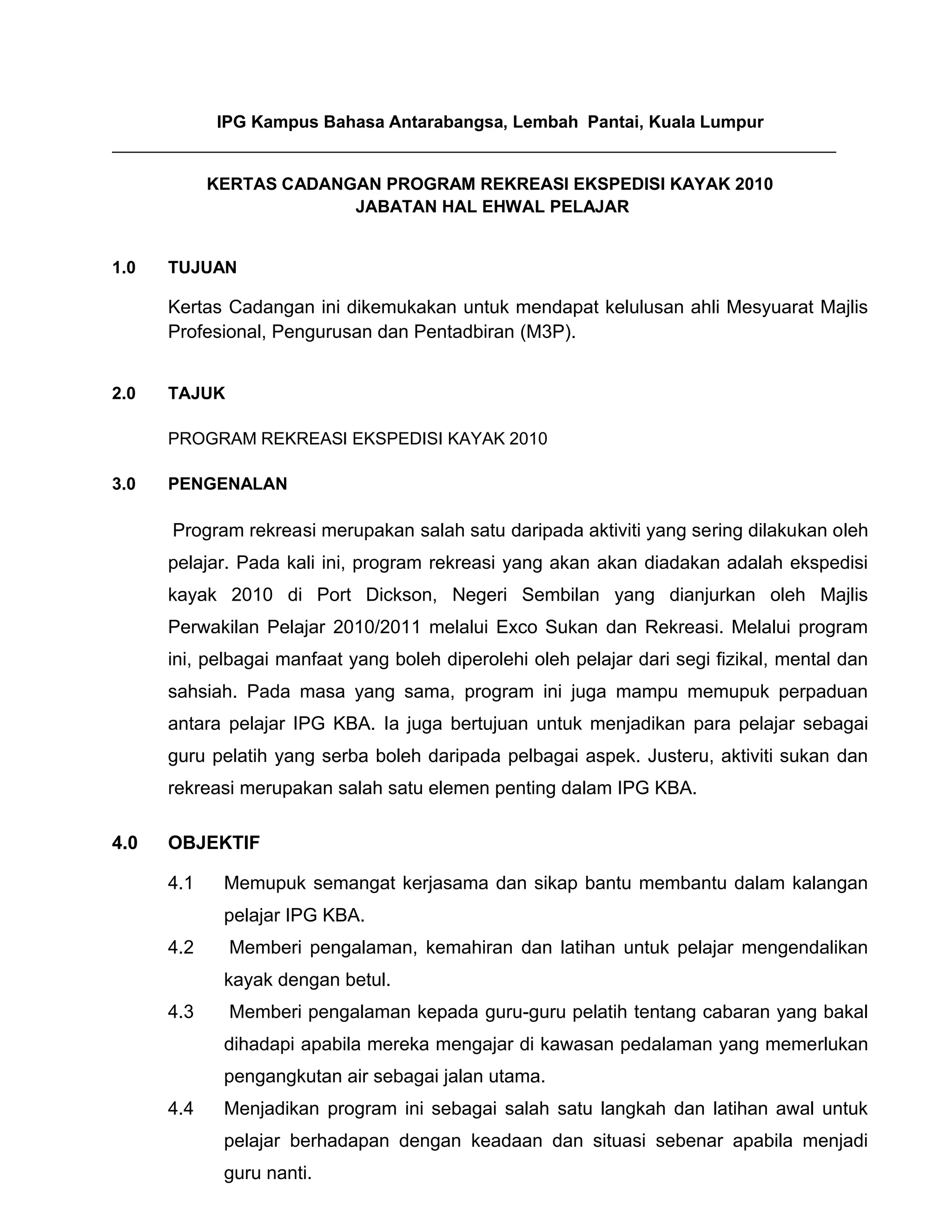 Kertas cadangan kayak_2010 | PDF