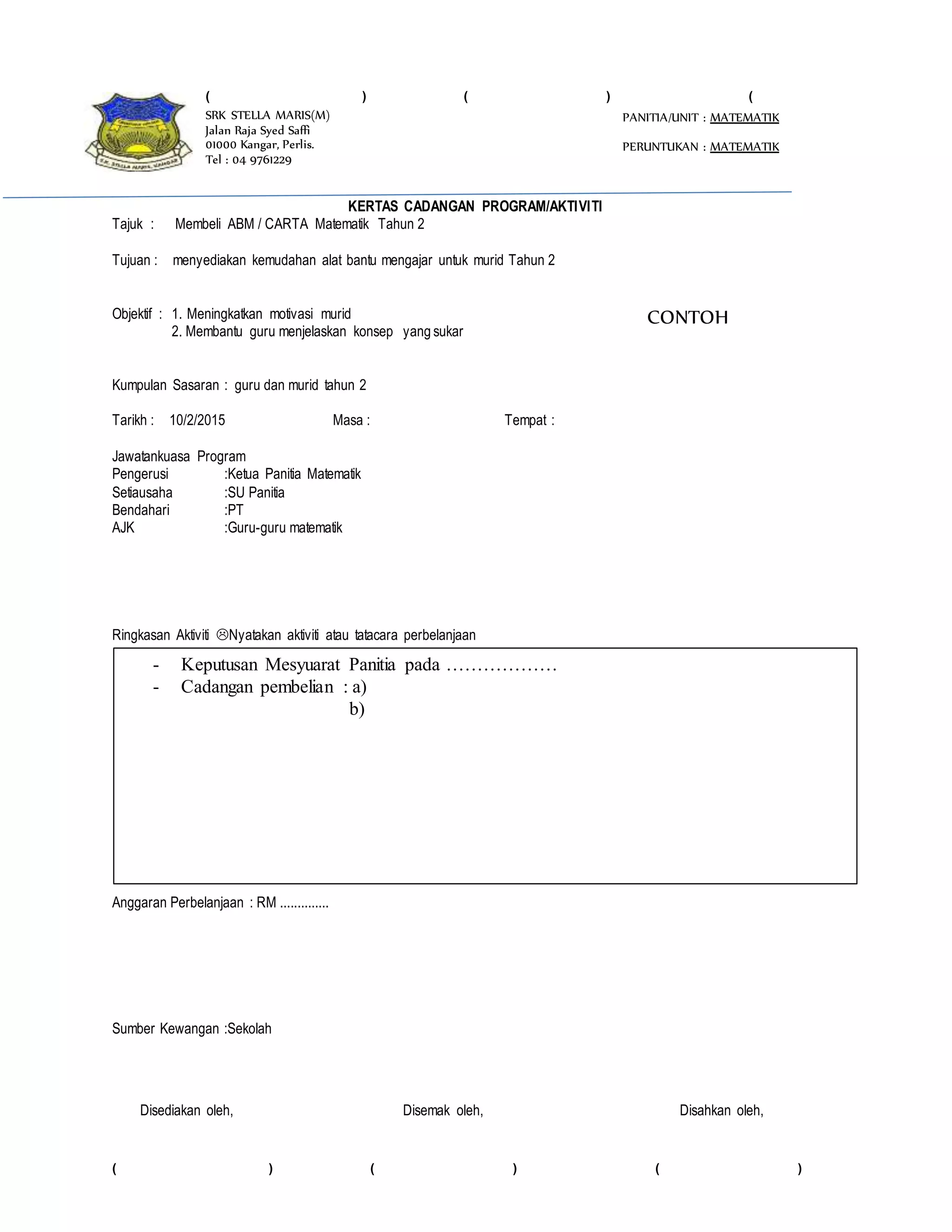 Kertas cadangan program (1) | PDF