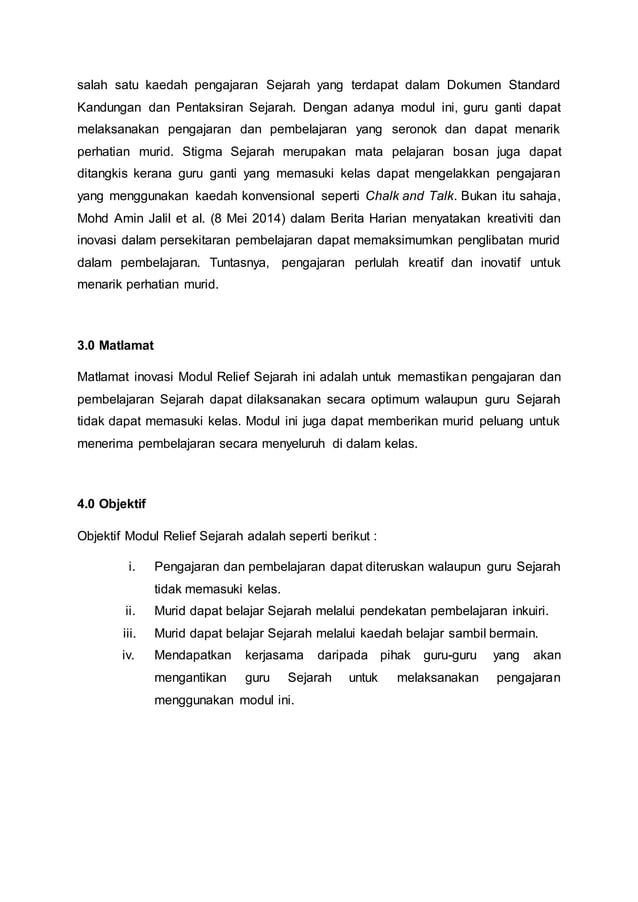 Contoh Kertas Cadangan Projek Inovasi | DOCX