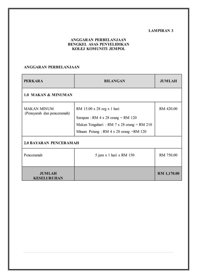 Kertas kerja Bengkel Penyelidikan | DOCX