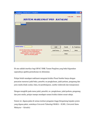Kertas kerja lampiran opac 2006 | PDF