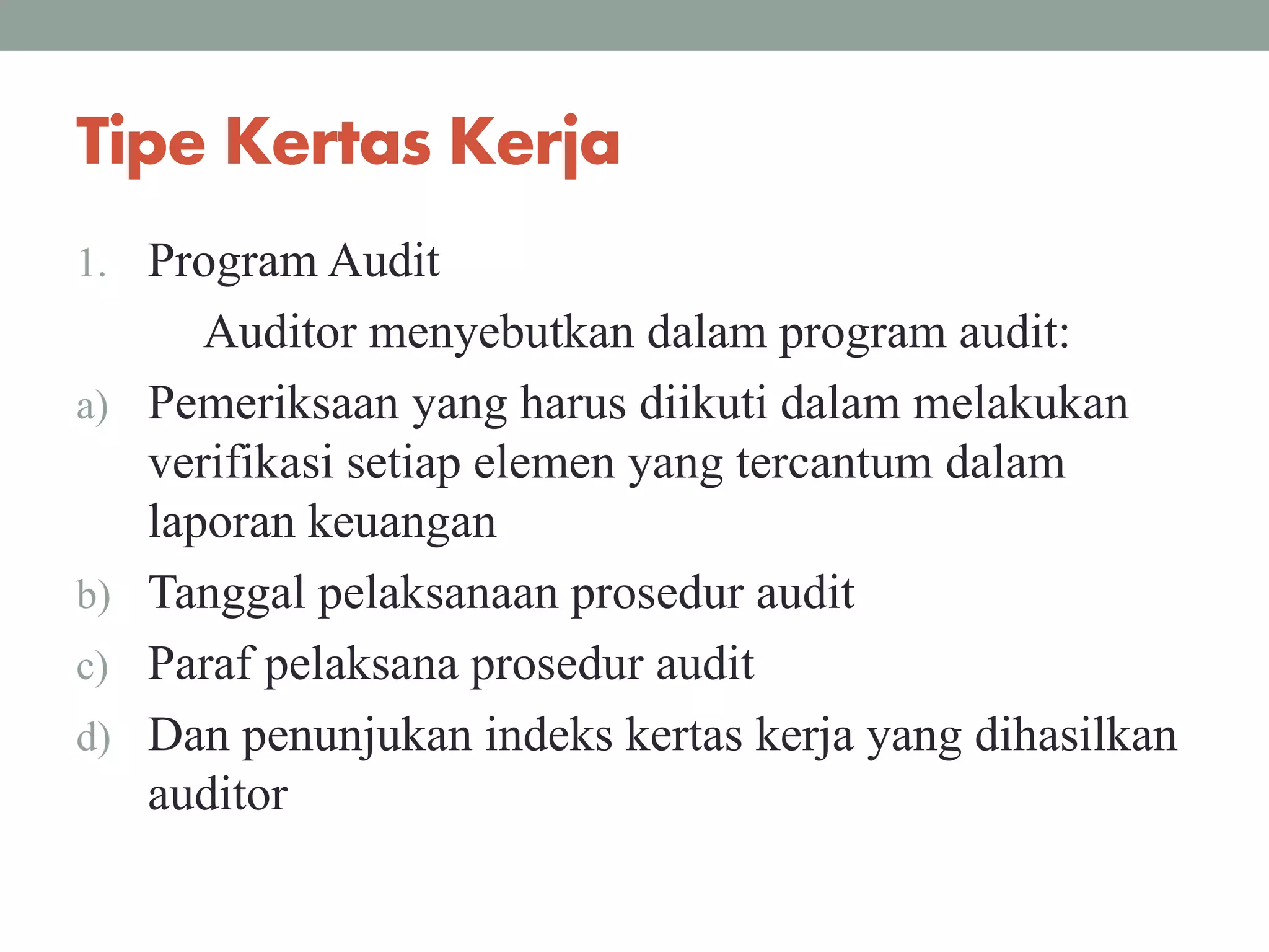Kertas kerja audit | PPTX