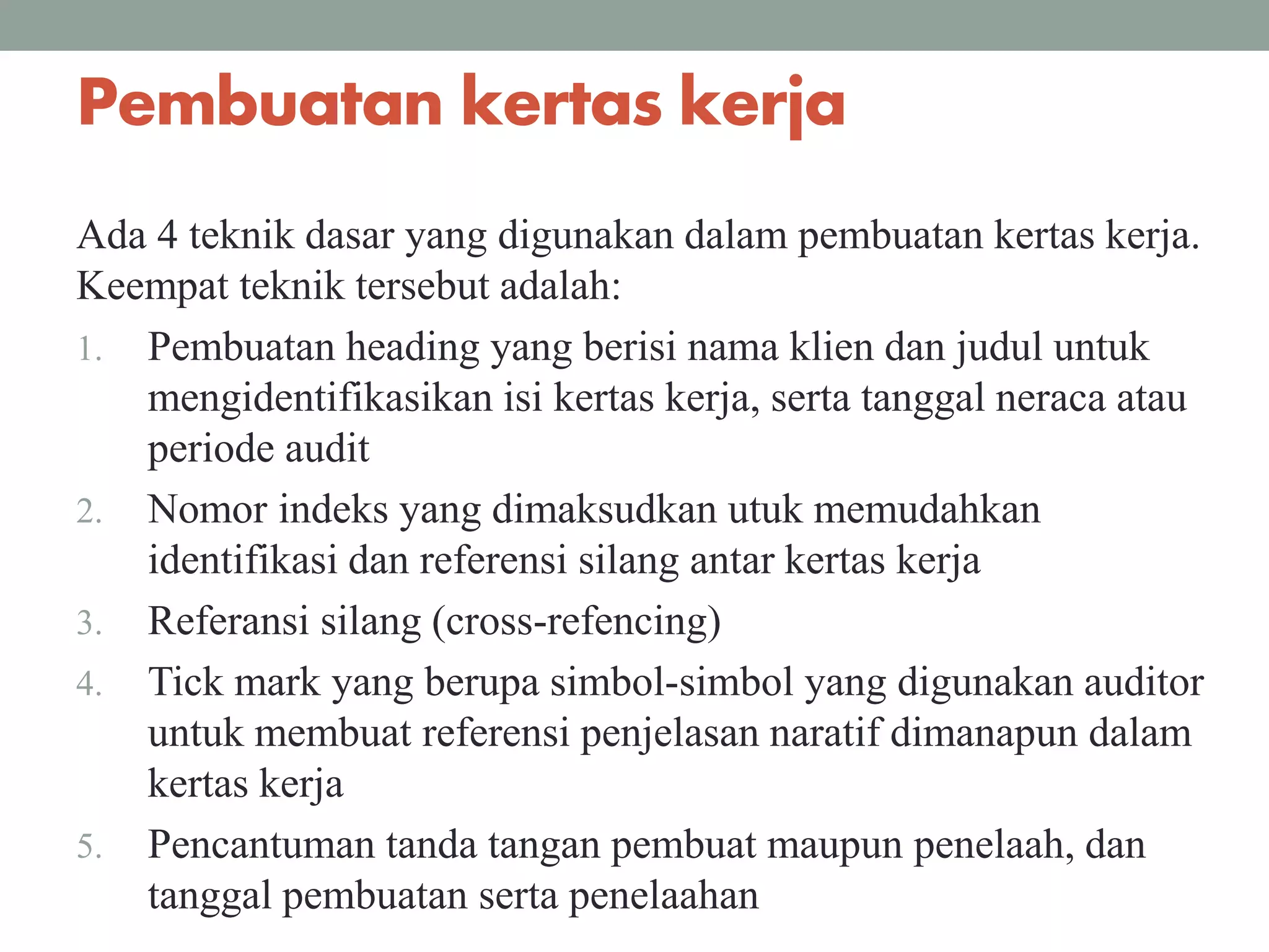Kertas kerja audit | PPTX