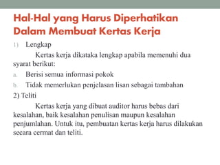 Kertas kerja audit | PPTX