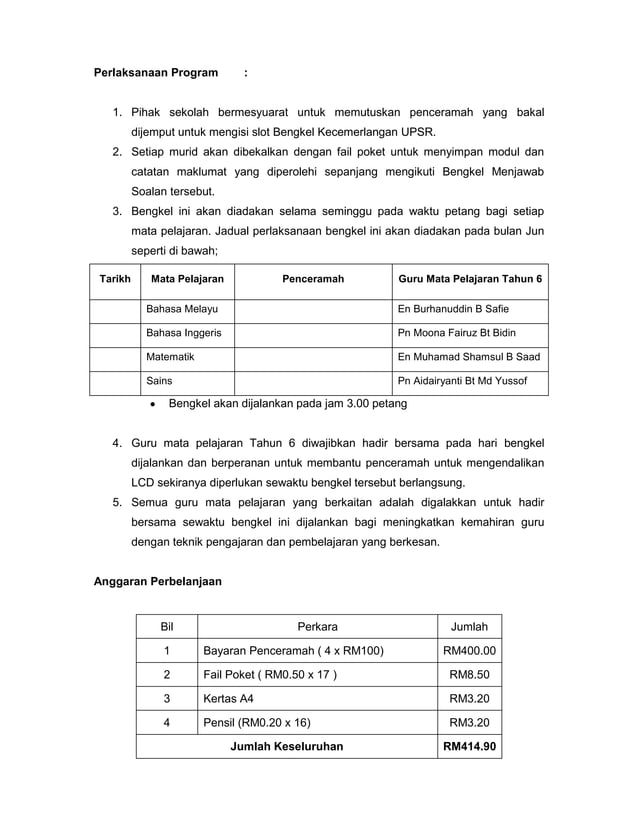 Kertas kerja bengkel menjawab soalan upsr | DOCX