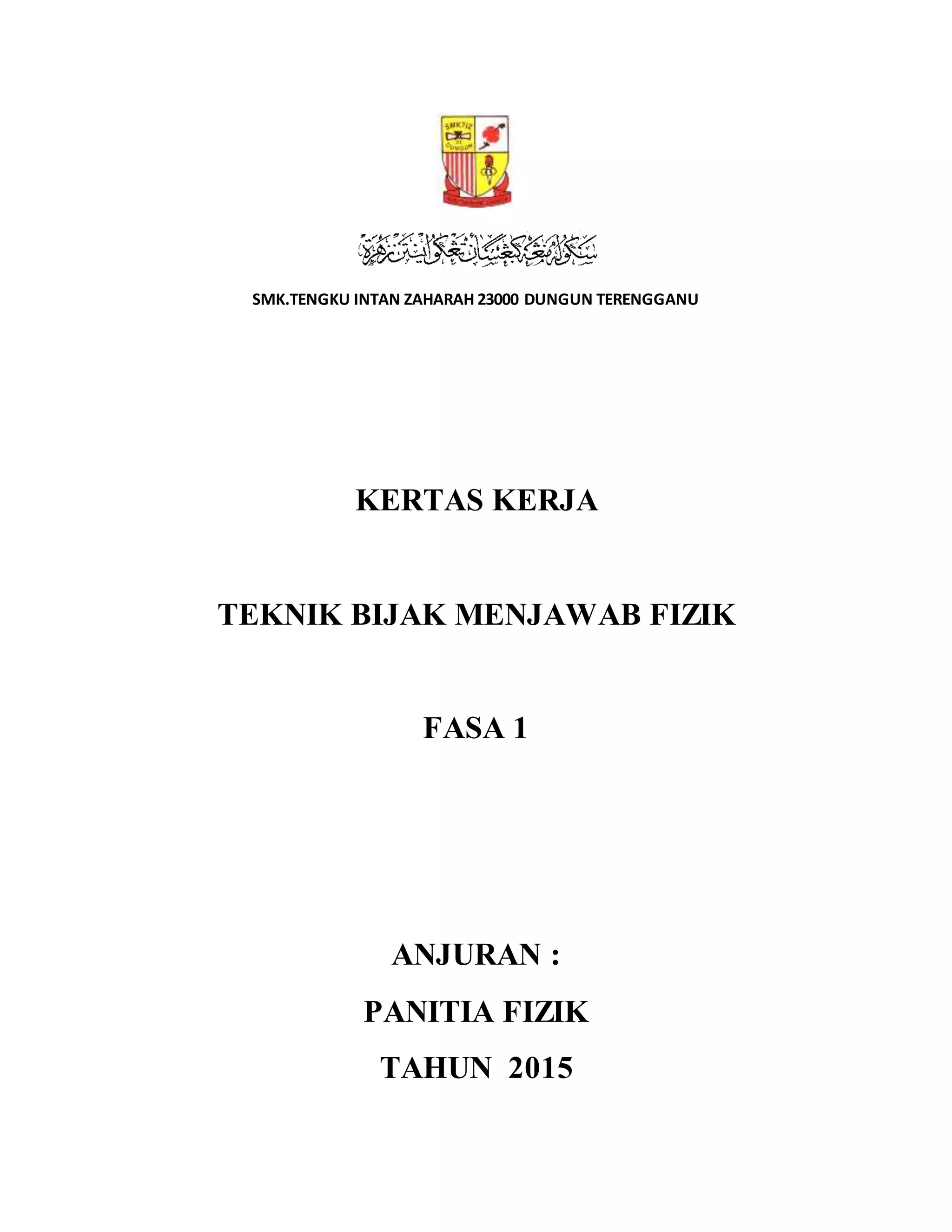 Kertas kerja bengkel teknik menjawab | DOCX