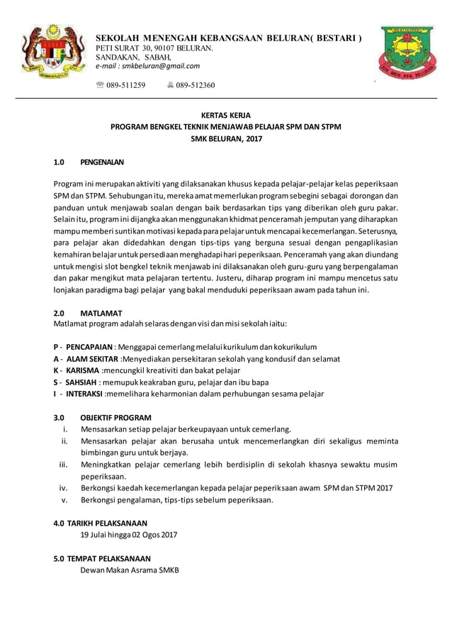 draf Kertas kerja bengkel teknik menjawab 2017 | DOCX