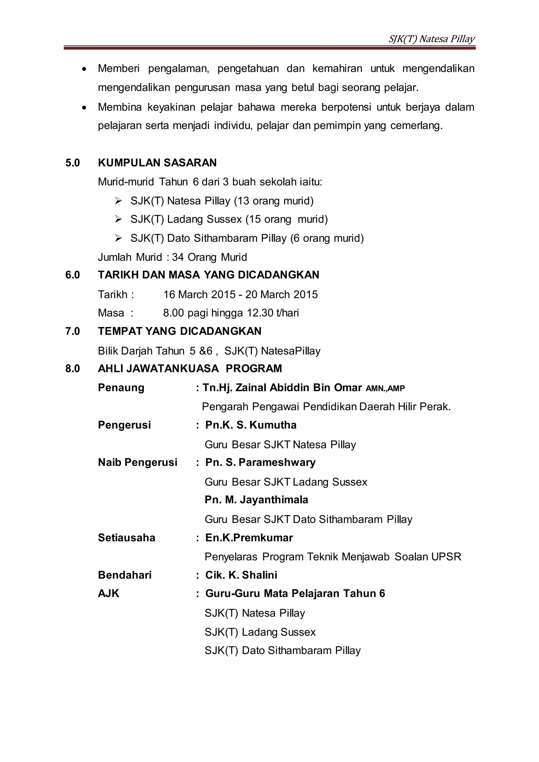 Kertas kerja bengkel teknik menjawab soalan 2014 | DOCX