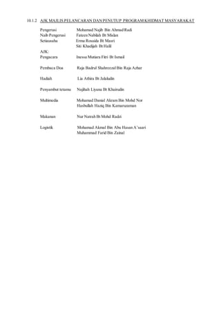 Kertas kerja cadangan bagi program khidmat masyarakat 2 | DOCX