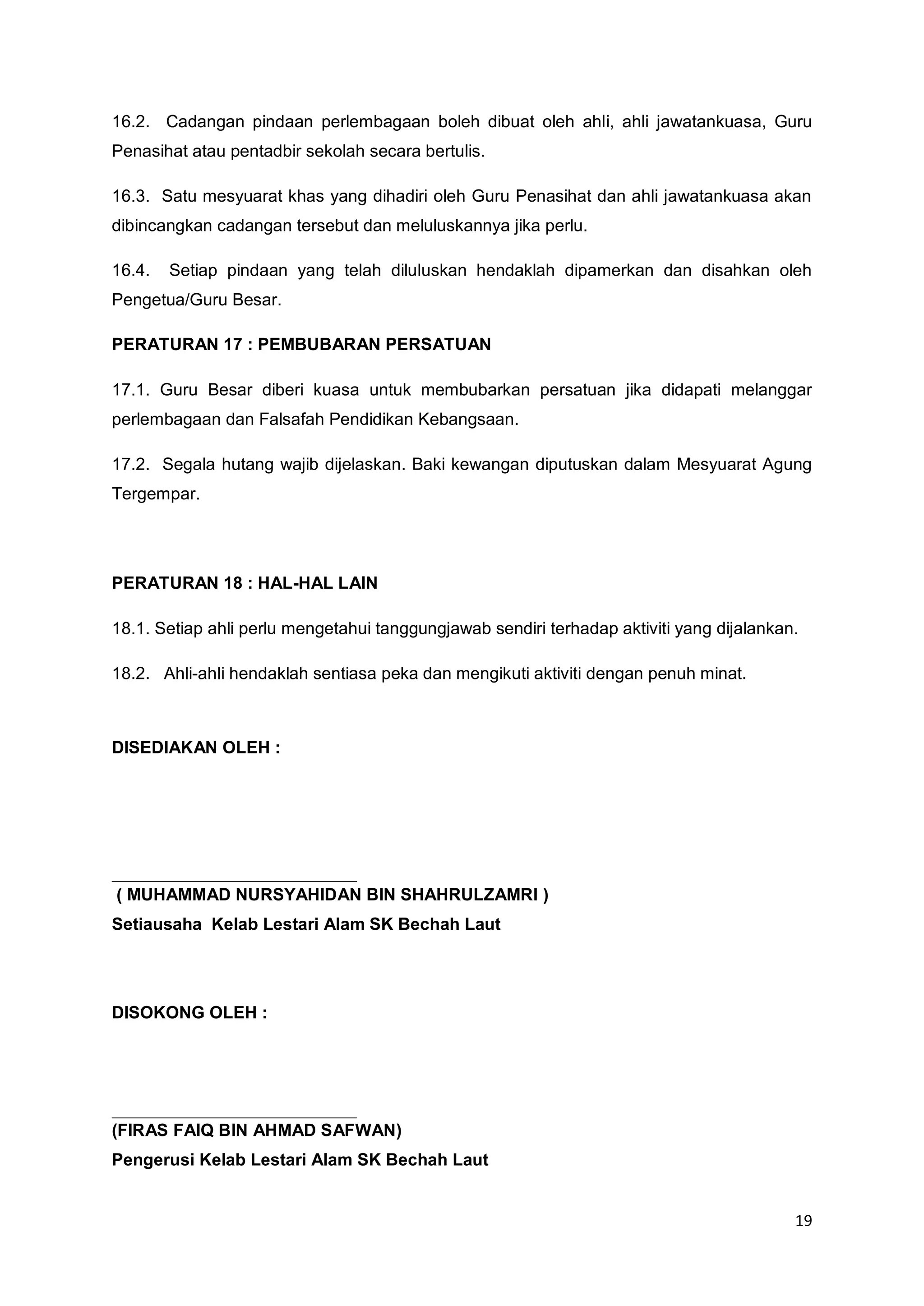 KERTAS KERJA CADANGAN PENUBUHAN KELAB LESTARI ALAM | PDF