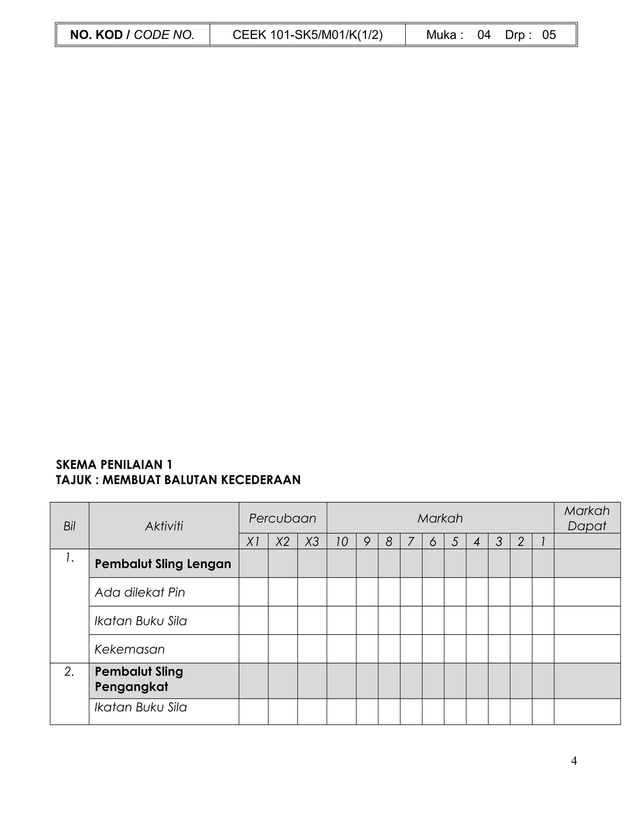 Kertas kerja ceek 101 sk5 | PDF