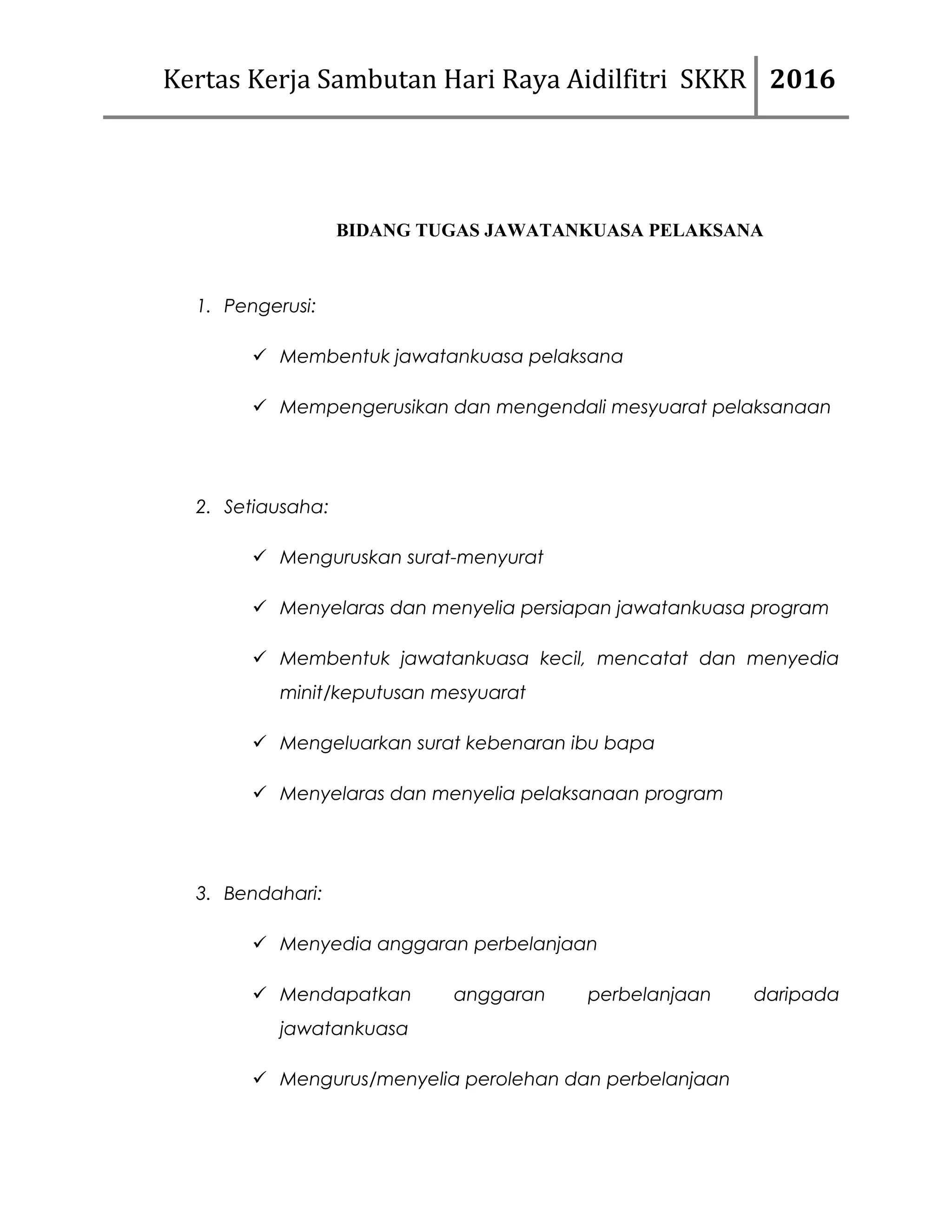 Kertas kerja hari raya aidilfiri 2016 | DOC