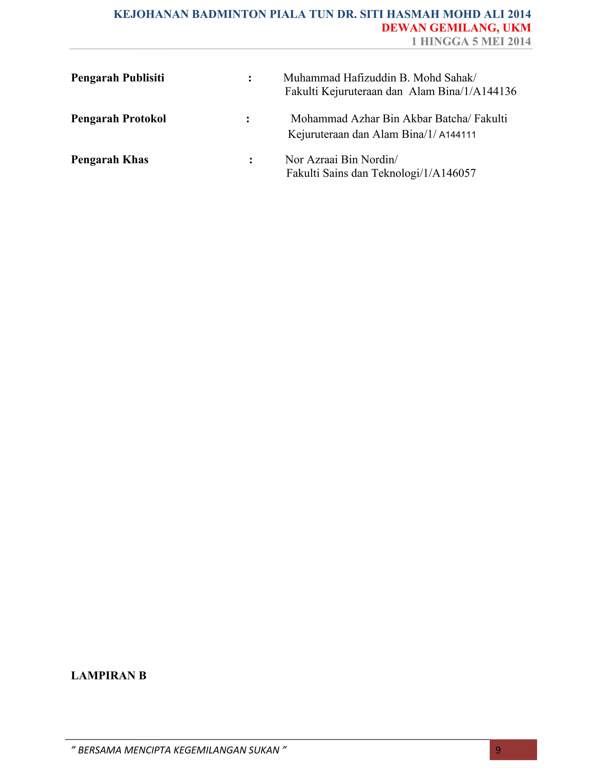 Kertas kerja hascup 14 | DOCX